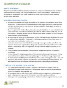 Construction Guidelines | Sovereign Oaks HOA - Asheville, NC