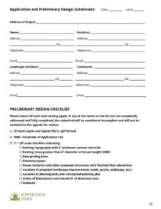 Preliminary Design Checklist | Sovereign Oaks HOA - Asheville, NC